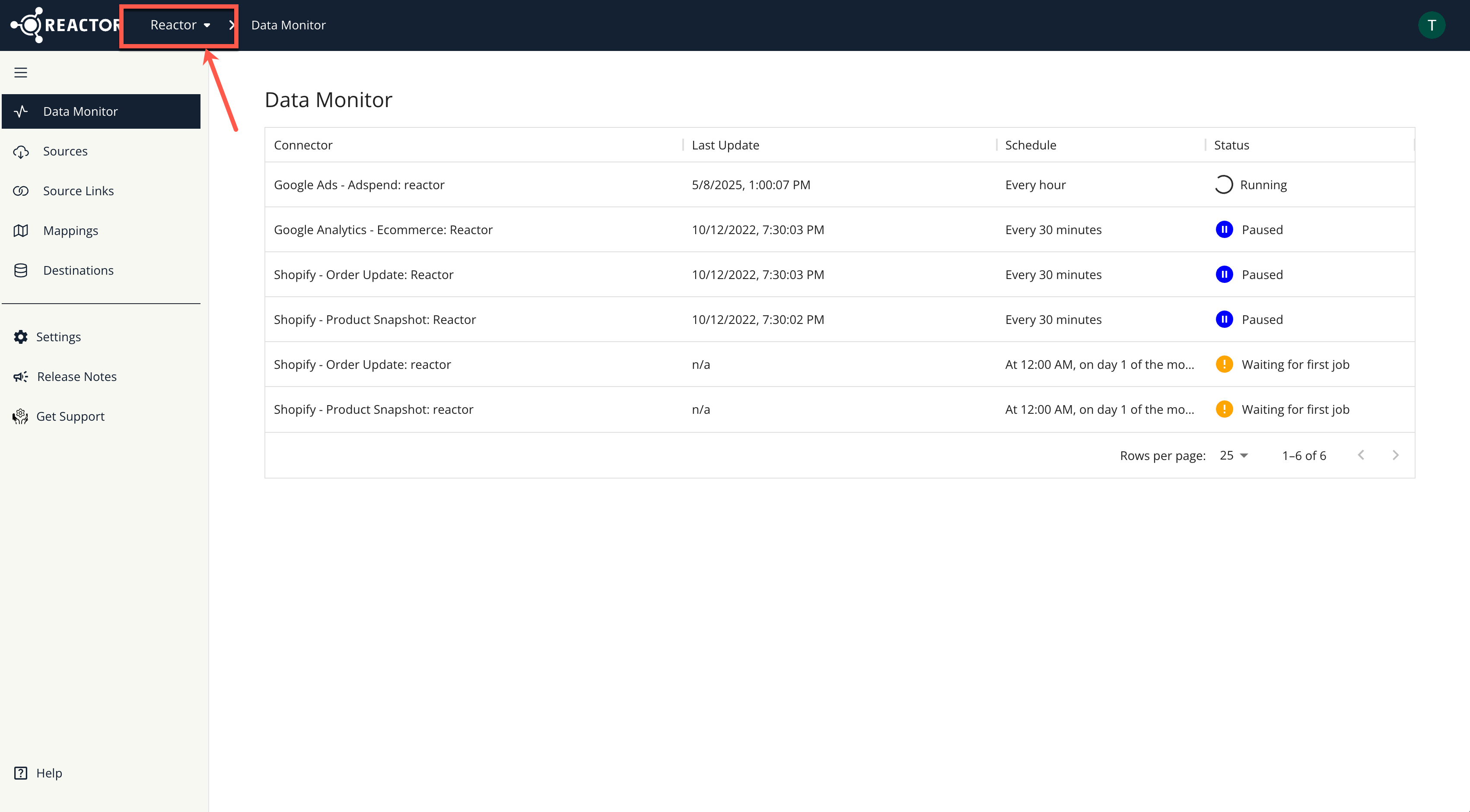 Navigating Reactor – Reactor Data Help Center