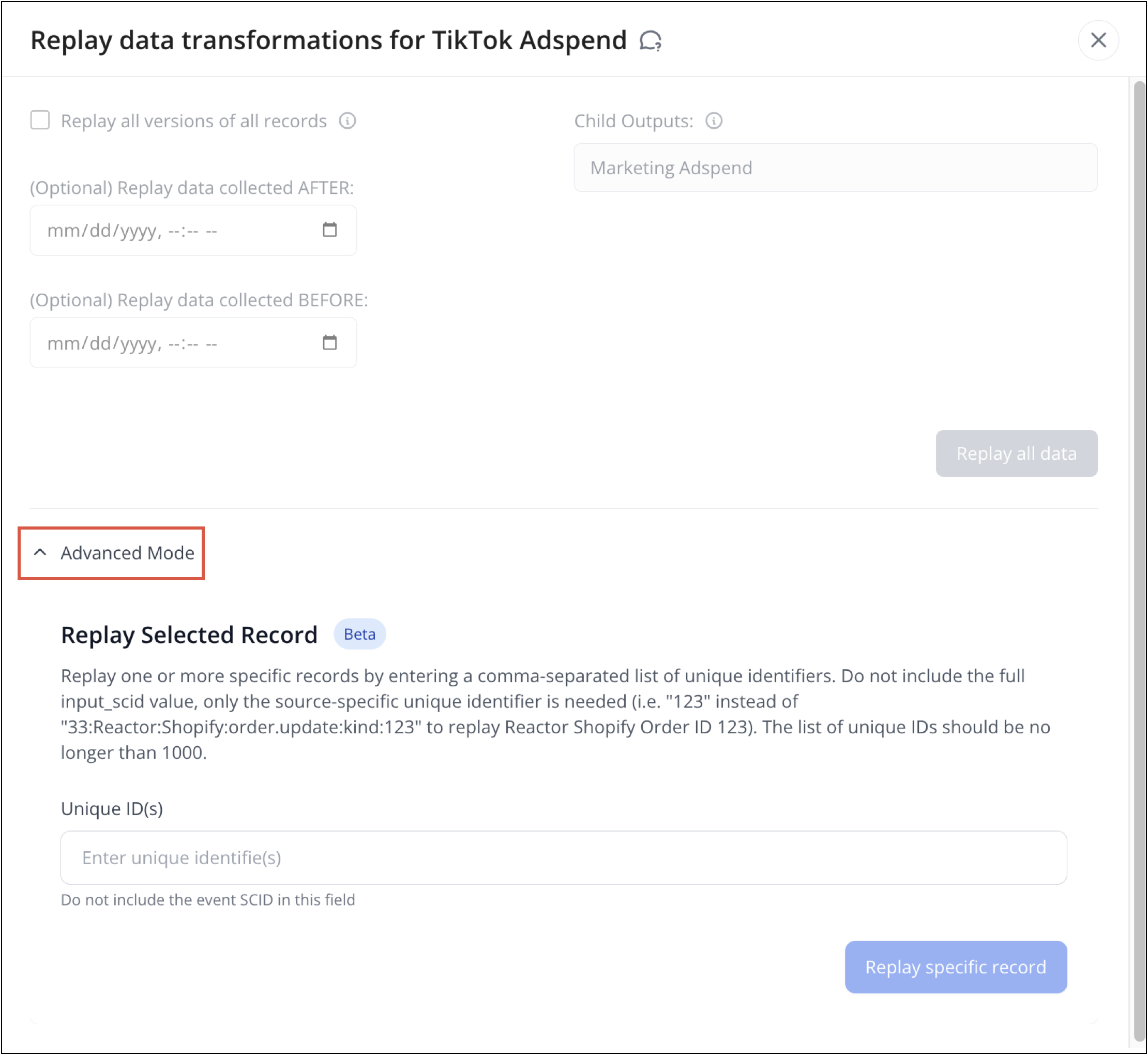 Retransforming Data and Mapper Replay – Reactor Data Help Center